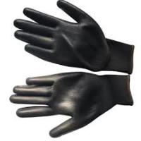 China Black Hot Oil Resistant Gloves , Safety Work Gloves Smooth Interior Treatment for sale