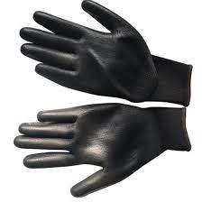 China Black Hot Oil Resistant Gloves , Safety Work Gloves Smooth Interior Treatment for sale