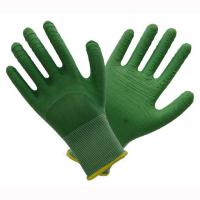 China Green Color Latex Work Gloves Flexible Exceptional Dexterity And Fit for sale
