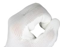 China 24cm 22g Polyurethane Palm Coated Nylon Work Gloves White Color for sale