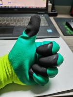 China EN388 Double Dip Half Coated Latex Work Gloves Protective Breathable for sale