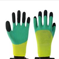 China EN388 Double Dip Half Coated Latex Work Gloves Protective Breathable for sale
