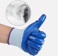 China 43 Grams Polyester Liner Nitrile Work Gloves High Temperature Resistance for sale
