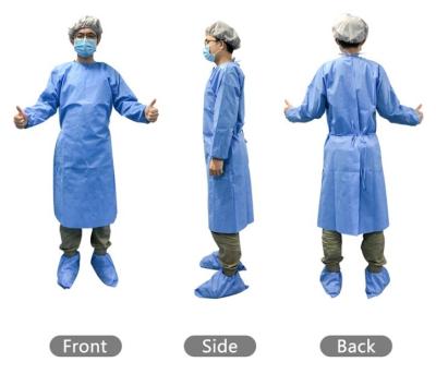 China AAMI Level 1 SMS 25gsm Disposable Infection Control Gowns Open Back for sale