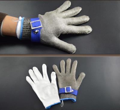 China SS316 Wire  Class 5 Cut Resistant Protective Work Gloves Polyethylene Fibers for sale