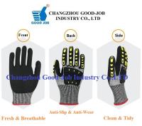 China Oilfield HPPE Impact Sandy Nitrile Coating TPR Anti Impact Cut Resistant Gloves for sale