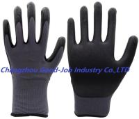China 15G Superfine Foam Nitrile Rubber Palm Coated Work Gloves With CE EN388: 4121 for sale