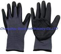 China 15G Superfine Foam Nitrile Rubber Palm Coated Work Gloves With CE EN388: 4121 for sale