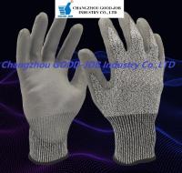 China HPPE Liner 13G Gloves PU Palm coated EN388 4443C Cut Resistant Gloves for sale