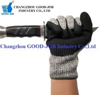China Double Dipped Gloves Sandy Nitrile Palm Coated 4443D Anti Cut Gloves for sale