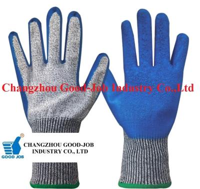 China HPPE 10G knitted Liner With Latex Dipped Palm Coated En388 Anti-cut Non-slip Protective Hand Gloves for sale