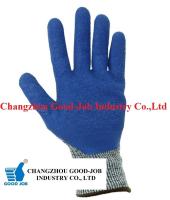 China HPPE 10G knitted Liner With Latex Dipped Palm Coated En388 Anti-cut Non-slip Protective Hand Gloves for sale