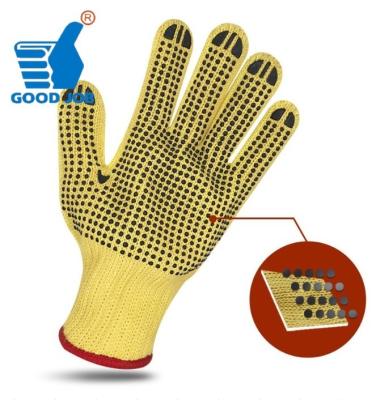 China Aramid Fiber Insulated  Cut 5 Resistant Gloves With PVC Dots for sale