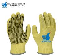 China Aramid Fiber Insulated  Cut 5 Resistant Gloves With PVC Dots for sale