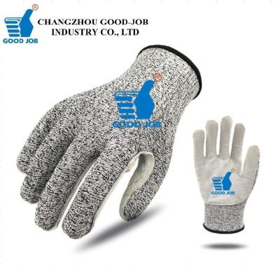 China HPPE Polyethylene Puncture Resistant Cow Leather Level 5 Gloves for sale