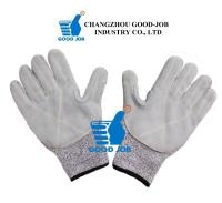 China HPPE Polyethylene Puncture Resistant Cow Leather Level 5 Gloves for sale
