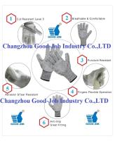 China HPPE Polyethylene Puncture Resistant Cow Leather Level 5 Gloves for sale