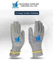 China Long Cuff HPPE Polyethylene Cow Split Leather Level 5 Anti Cut Gloves Saw Proof for sale