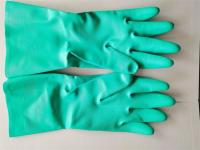 China 15mil 3D Diamond Grain Nitrile Heavy Duty Industry Gloves Flocking Puncture Oilproof Chemical Resistant for sale