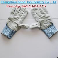 China 13G Finger Covered Cut Resistant HPPE Cut Proof Working Hand Gloves Level 5 Cow Split Leather Welding Gloves for sale