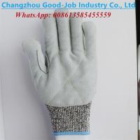 China Cow Split Leather Cut Resistant HPPE Anti Cut 13G Thickened Finger Covered  Protective Work  Hand Gloves for sale