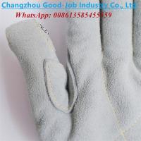 China Cow Split Leather Cut Resistant HPPE Anti Cut 13G Thickened Finger Covered  Protective Work  Hand Gloves for sale