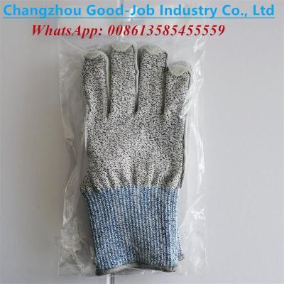 China Cow Split Leather Cut Resistant HPPE Anti Cut 13G Thickened Finger Covered  Protective Work  Hand Gloves for sale