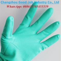 China 11mil Nitrile Heavy Duty Industry Gloves Unlined 3D Diamond Grain Puncture Oilproof Chemical Resistant for sale