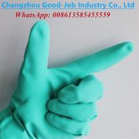 China 15mil Sandy Nitrile Heavy Duty Industry Protective Work Gloves Flocking Lining Puncture Oilproof Chemical Resistant for sale