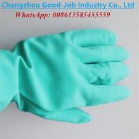 China 15mil Sandy Nitrile Heavy Duty Industry Protective Work Gloves Flocking Lining Puncture Oilproof Chemical Resistant for sale