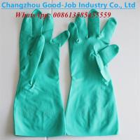 China 18mil Thickened Nitrile Heavy Duty Industry Protective Work Gloves Flocking Puncture Oilproof Chemical Resistant for sale