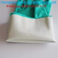 China 18mil Thickened Nitrile Heavy Duty Industry Protective Work Gloves Flocking Puncture Oilproof Chemical Resistant for sale