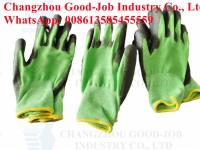 China Bamboo Fiber Biodegradable 13 Gauge PU Coated Protective Work Gloves For Gardening Enviromentally Friendly for sale
