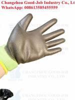 China Bamboo Fiber Biodegradable 13 Gauge PU Coated Protective Work Gloves For Gardening Enviromentally Friendly for sale