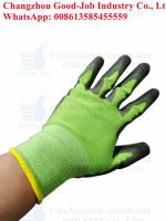 China Bamboo Fiber Biodegradable 13 Gauge PU Coated Protective Work Gloves For Gardening Enviromentally Friendly for sale