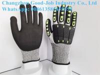 China Oilfield HPPE TPR Impact Protective Work Gloves Sandy Nitrile Coating Anti Impact Cut Resistant Gloves for sale