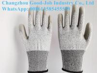 China 13G PU HPPE Liner Cut Resistant Protective Work Gloves Polyurethane Palm Coated EN388 4443C for sale