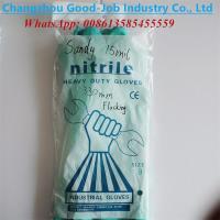 China 15mil Heavy Duty Industry Chemical Protective Work Gloves Sandy Nitrile for sale