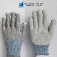 China Leather Cut Resistant Gloves HPPE Fiber Cow Split Leather Welding Gloves for sale