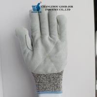 China Cow Split Leather Cut Resistant Gloves Thickened Finger Covered for sale