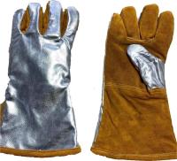 China Aluminized High Temperature Resistant Gloves With Leather Palm for sale