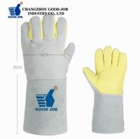China 500℃ Heat Resistant Welding Gloves With Cowhide Leather ARAMID Fiber for sale