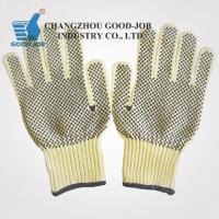 China Aramid Fiber Cut Resistant Work Gloves Level 5 Coated With PVC Dots for sale