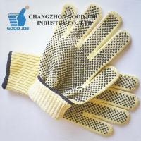 China Aramid Fiber Cut Resistant Work Gloves Level 5 Coated With PVC Dots for sale