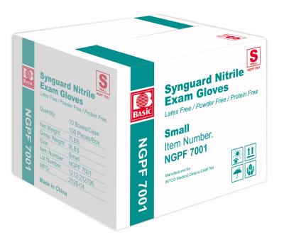 China BASIC SYNGUARD Nitrile Examination Gloves Powder Free ASTM D6319 F1671 510K for sale
