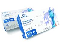 China BASIC SYNMAX ASTM D5250 Vinyl Blue Examination Gloves Powder Free for sale