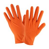 China Orange Diamond Grain Heavy Duty Nitrile Glove Thickened 8mil 9mil for sale