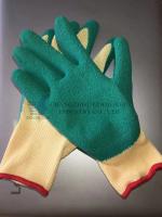 China 21 Yarn Knitted Industrial Working Gloves Latex Coated Free Sample for sale