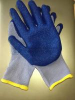 China 21 Yarn Knitted Industrial Working Gloves Latex Coated Free Sample for sale