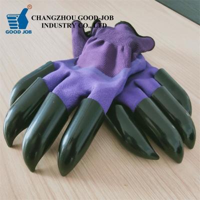China Claws ABS Plastic Outdoor Rubber Gloves Latex Digging Planting Waterproof for sale